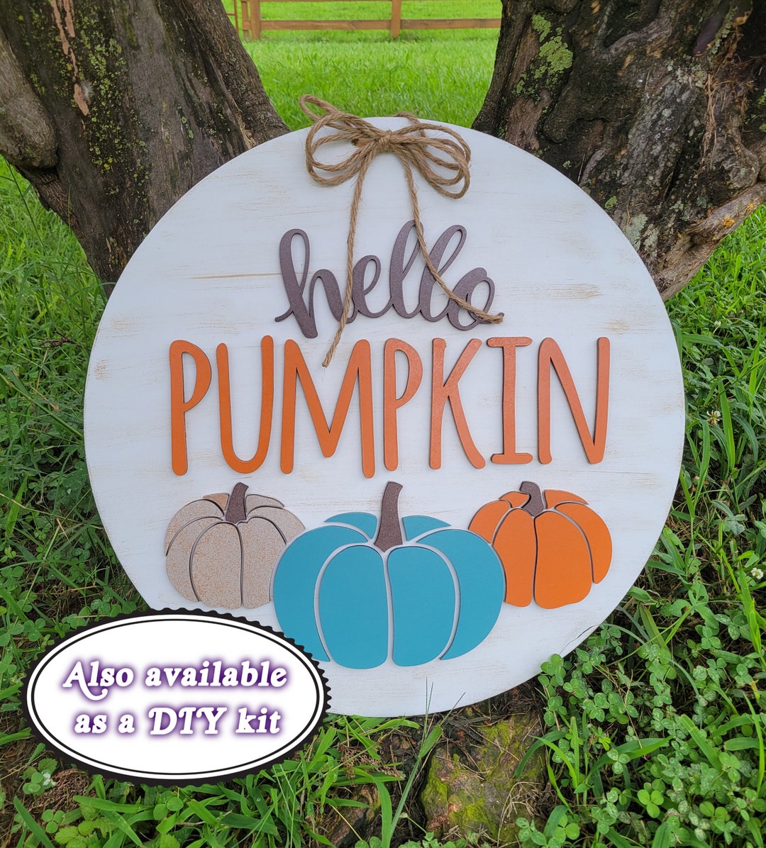 Hello Pumpkin Door Hanger Fall Craft - Etsy