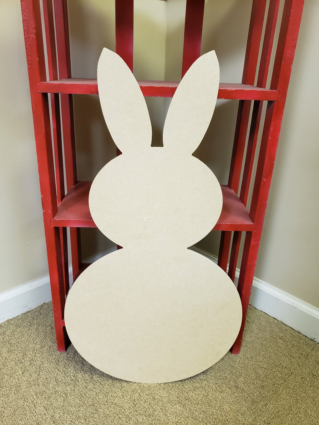 Wood Easter Bunny Door Hanger Blank Cut Out DIY - Etsy