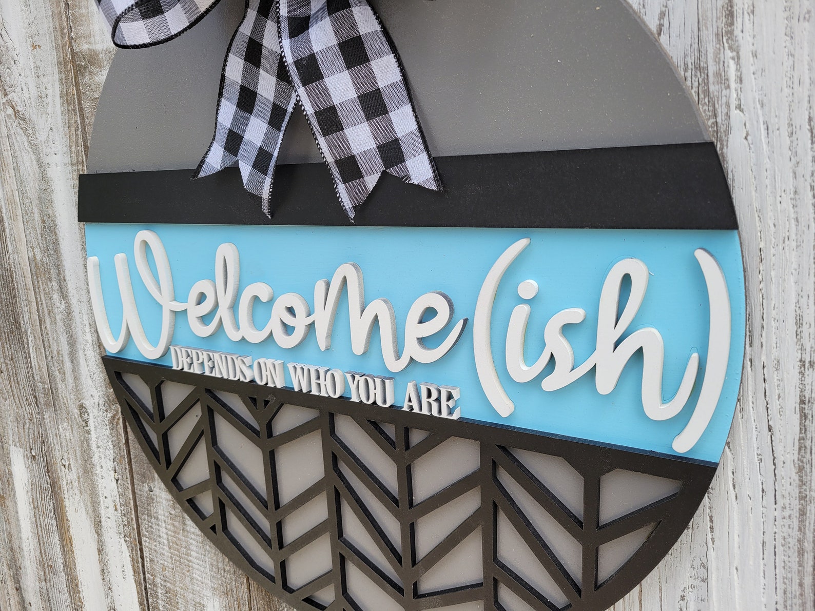Welcomeish Depends on Who You Are Door Hanger Craft - Etsy