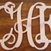 Wooden 3 Letter Monogram Modern Script and Block - Etsy
