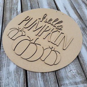 Hello Pumpkin Door Hanger Fall Craft - Etsy