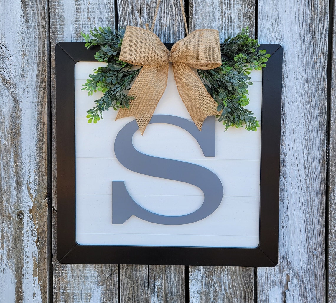 Square Framed Initial Letter Door Hanger Wall Sign Office - Etsy