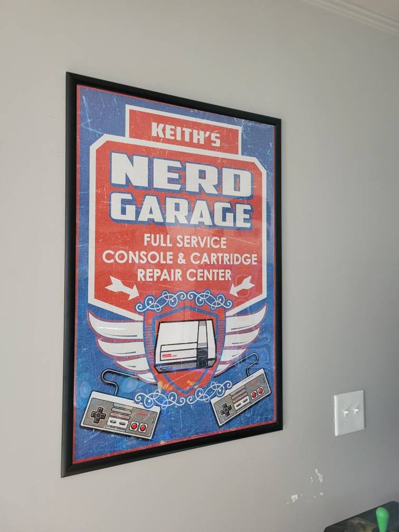 Personalized Nerd Garage Arcade Poster Man Cave Gameroom Sign - Etsy