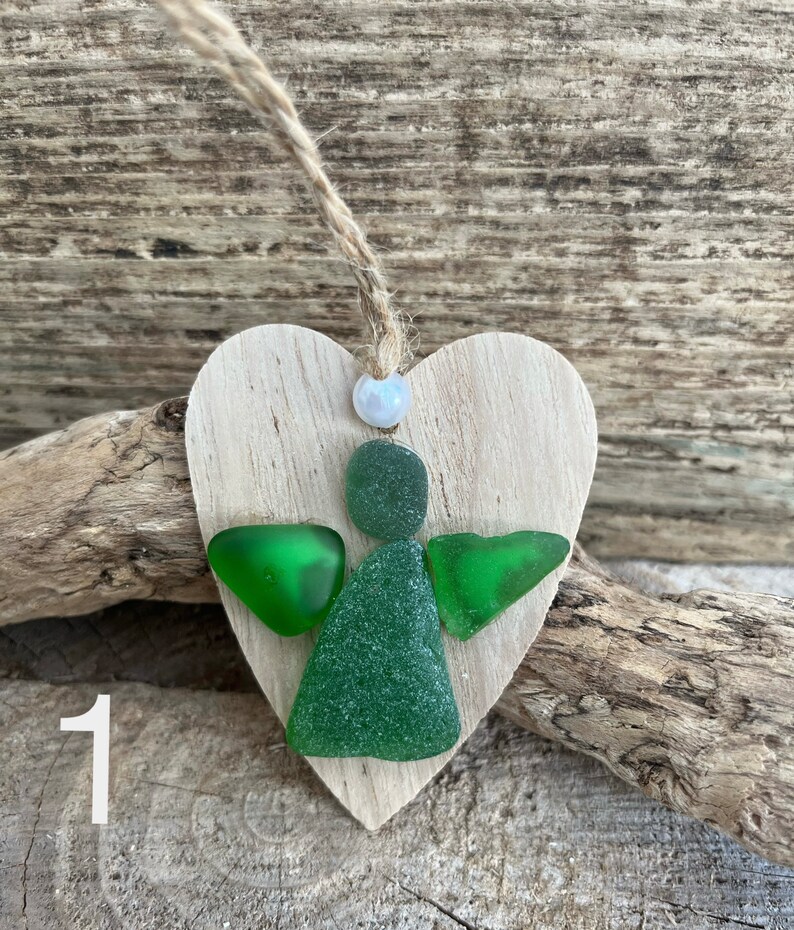 Scottish Sea Glass Guardian Angel in Kelly Green Shades - Etsy