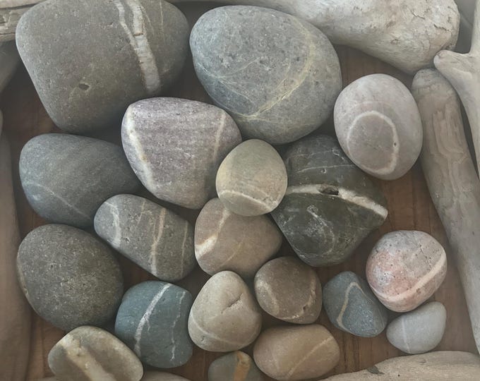 Unpolished Striped PNW Beach Rocks Genuine Sea Wish Wishing Stones With ...