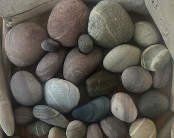 Unpolished Striped PNW Beach Rocks Genuine Sea Wish Wishing Stones With ...