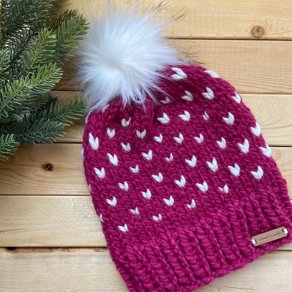 Heart Knit Hat - Etsy