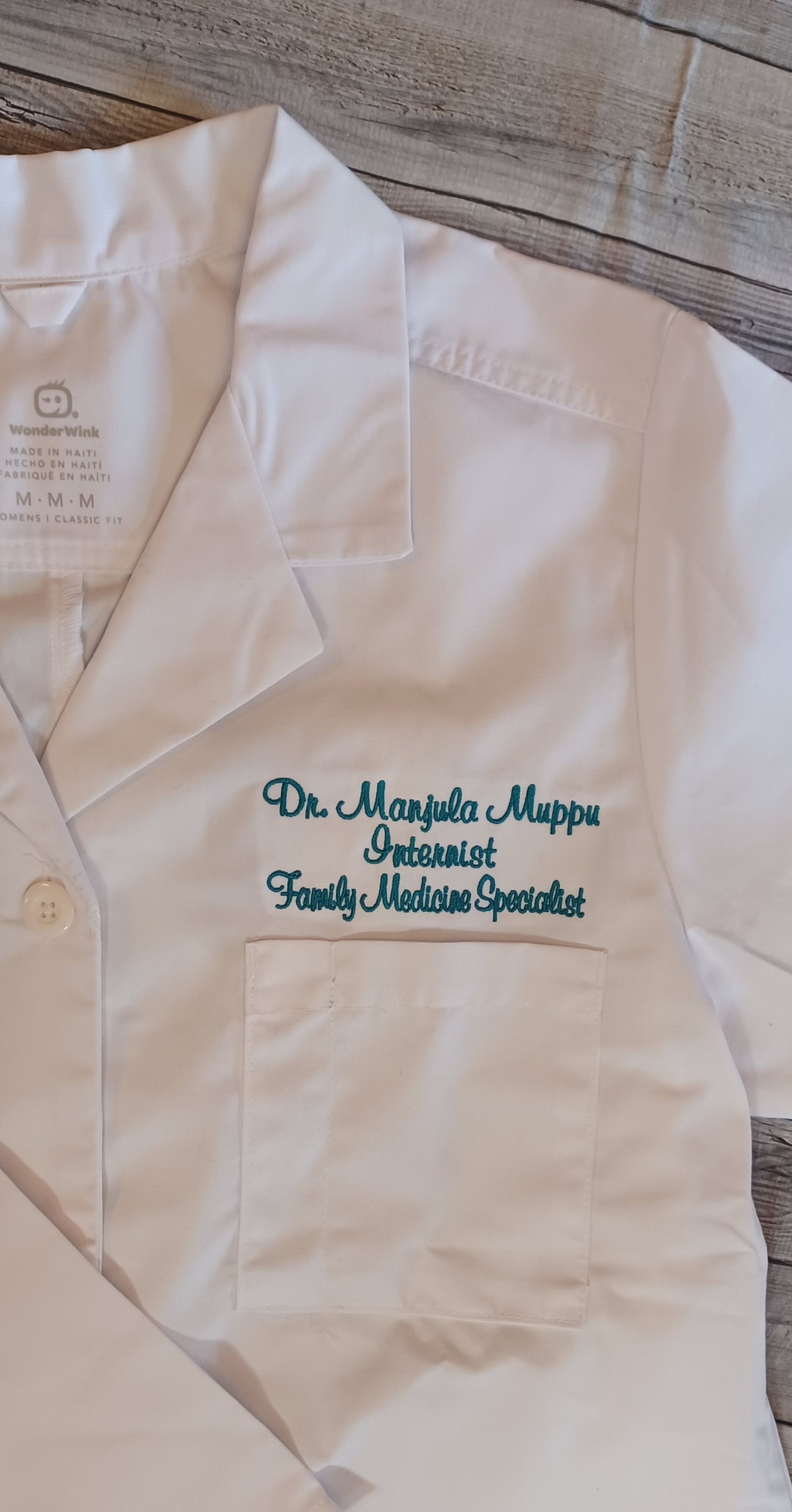 Custom Embroidered White Medical Lab Coat/women's Fit/wonder Wink Brand ...