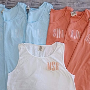 Monogrammed Tank Top With Pocket/comfort Colors/unisex/garment Dyed ...