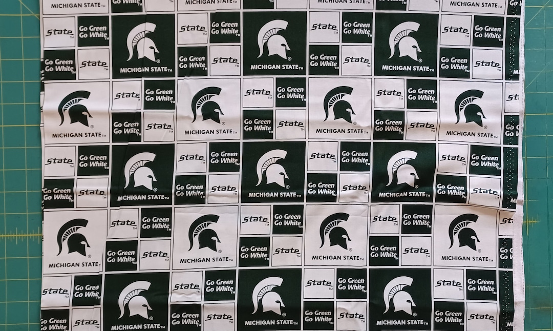 Michigan State Spartans Cotton Fabric 2 1\2 Yards Pattern# MIST 020 ...