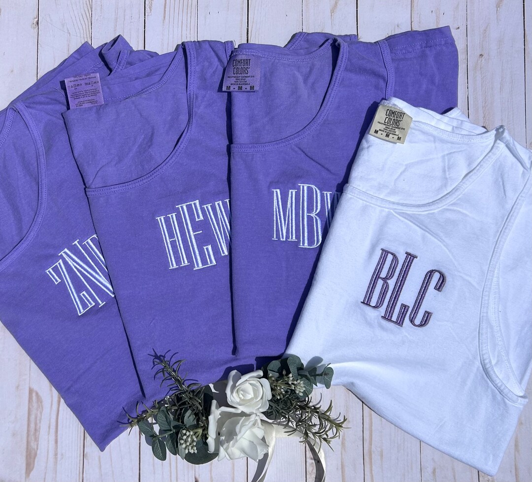 Monogrammed Tank Top NO Pocket/comfort Colors/unisex/garment Dyed ...