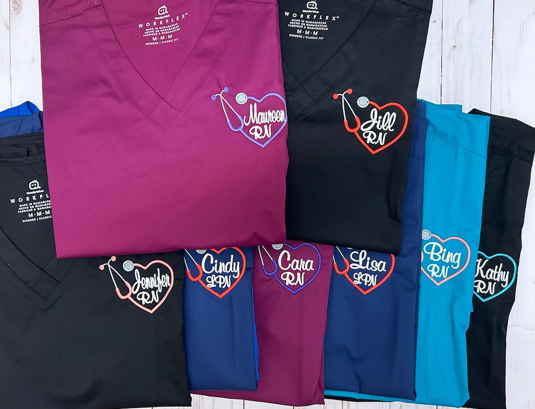 Wonder Wink/women's Medical Lightweight Scrub Top With Custom ...