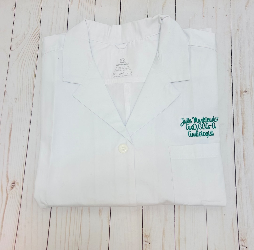 Custom Embroidered White Medical Lab Coat/women's Fit/wonder Wink Brand ...