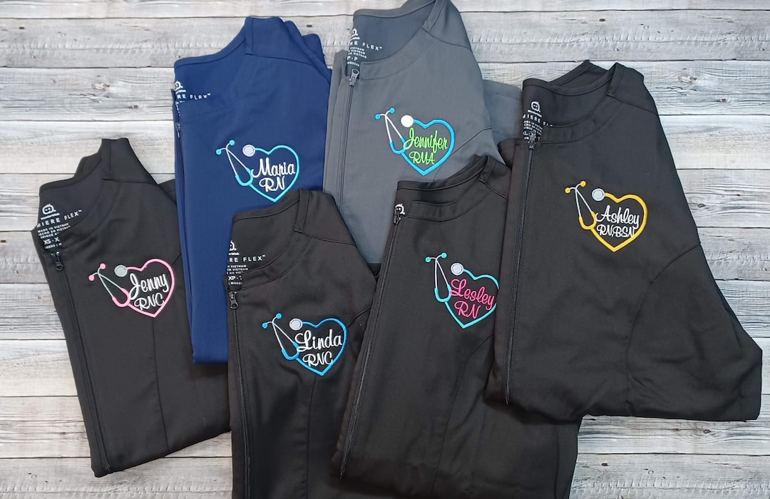 Lightweight Medical Jacket With Custom Personalized Heart Stethoscope ...