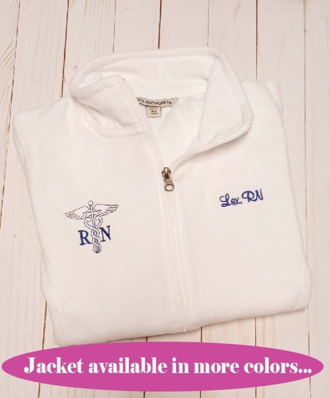 Embroidered Caduceus Design/microfleece SOLID COLOR LADIES Fit/medical ...