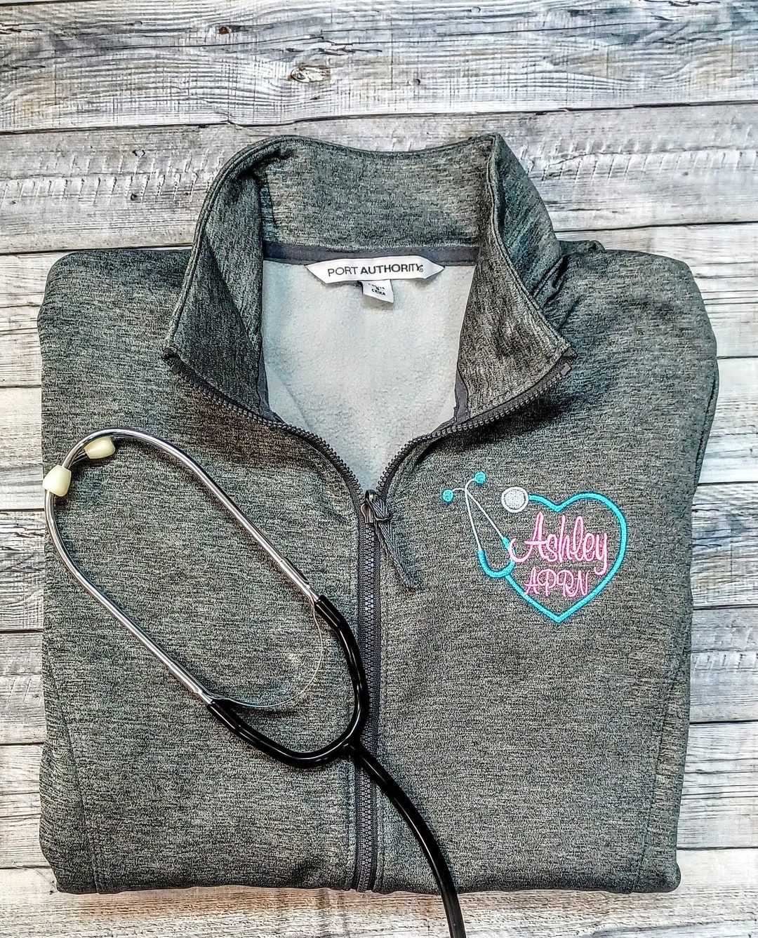 Sleek Heathered Ladies Fit/medical Professional Jacket/ Full Zip ...