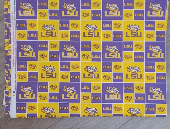 LSU Tigers Cotton Fabric by the Yard Pattern LSU 020 NCAA - Etsy