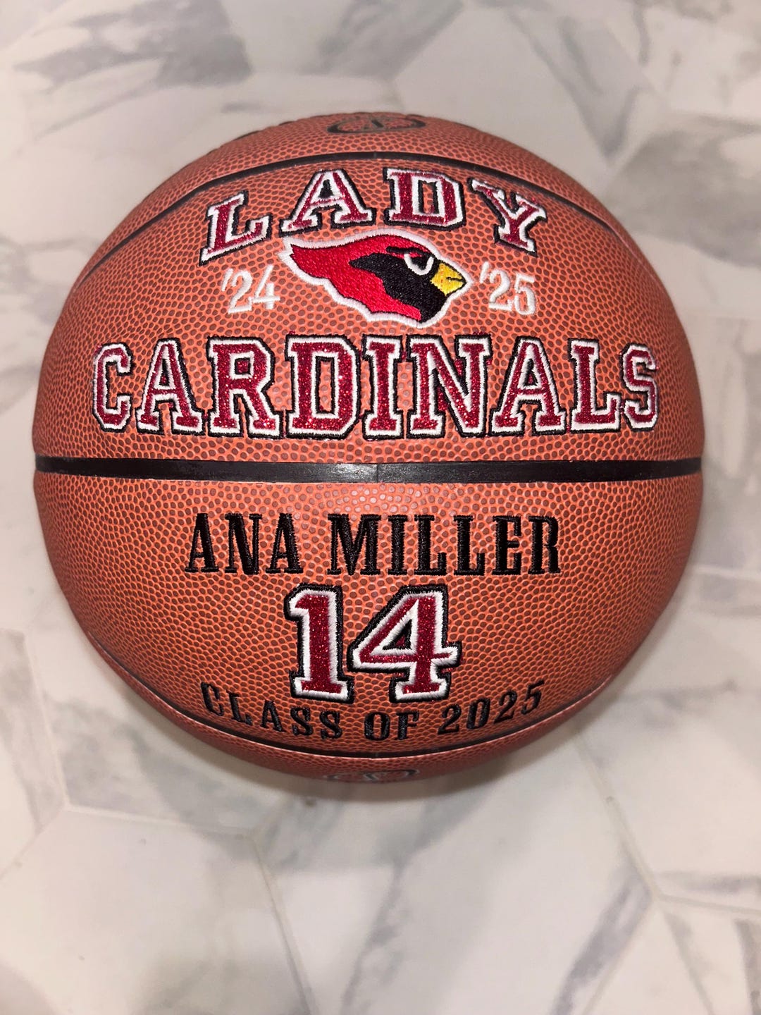 Custom Glitter and Embroidered Basketball/memory Ball/award/keepsake ...