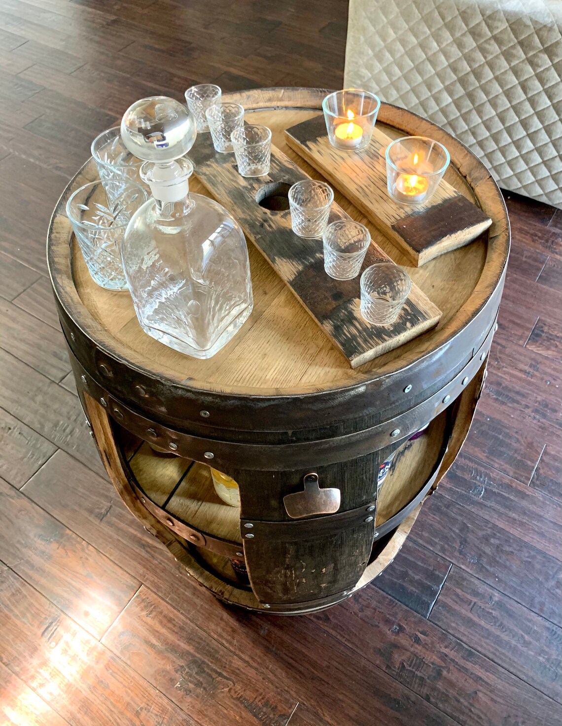 Home Bar Mini Bar Barrel Bar the Gin Bar Oak Barrel | Etsy