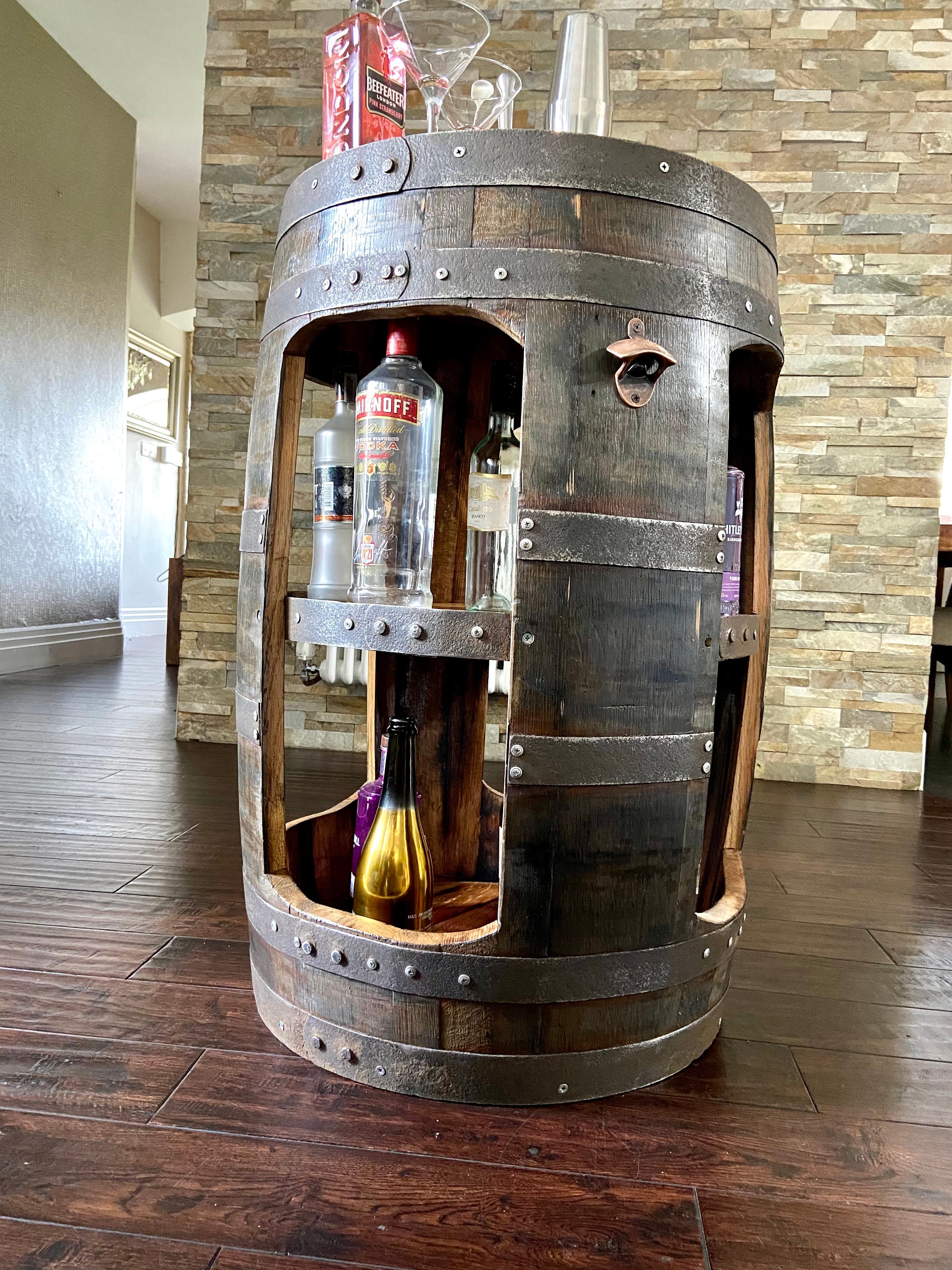 Home Bar Mini Bar Barrel Bar the Gin Bar Oak Barrel | Etsy