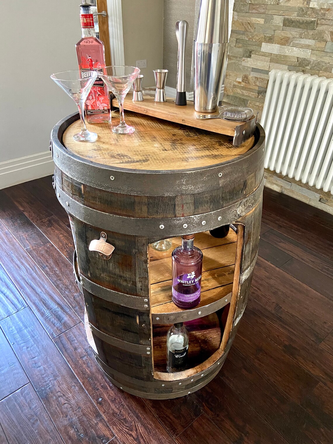 Home Bar Mini Bar Barrel Bar the Gin Bar Oak Barrel | Etsy
