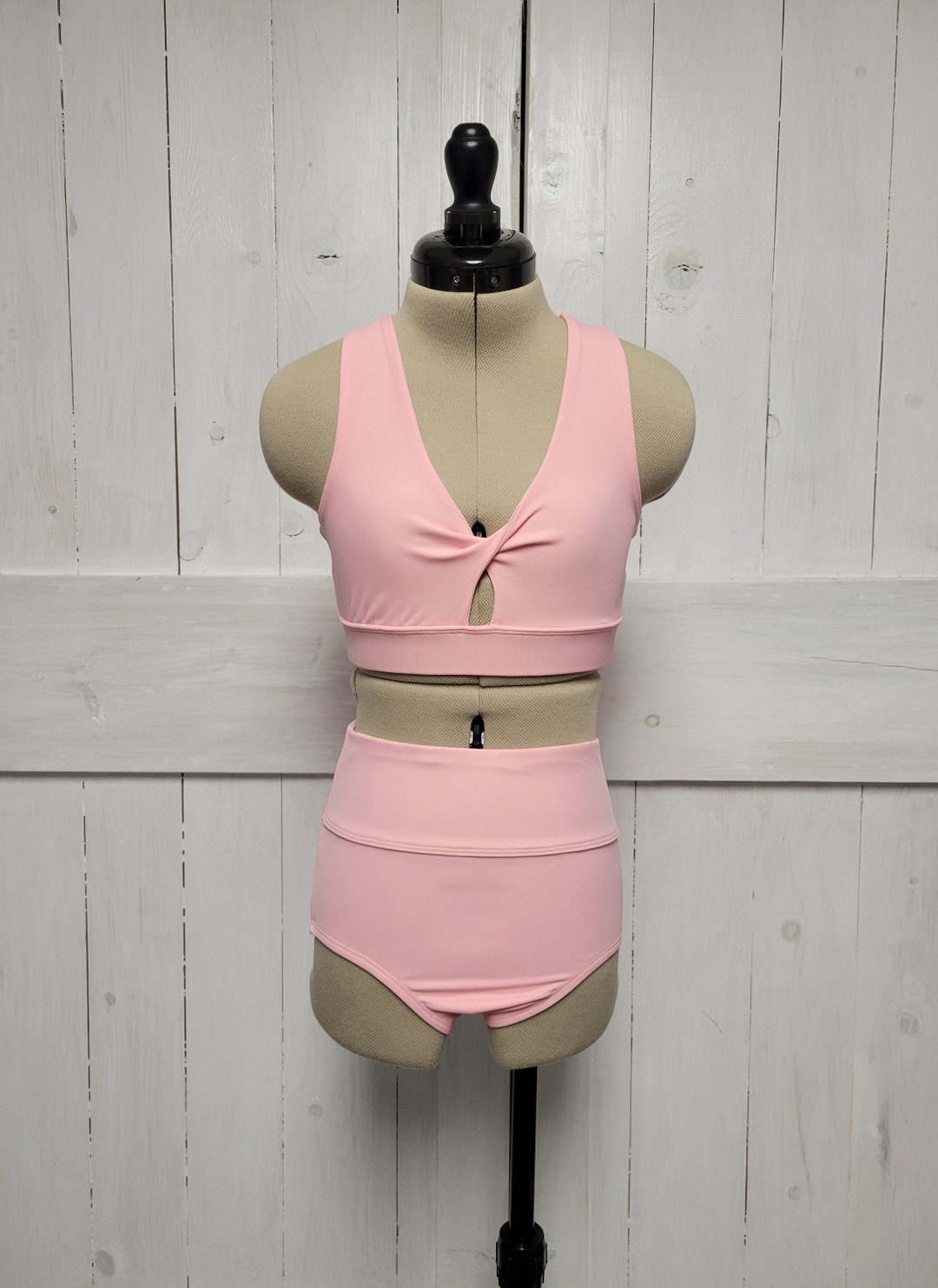 Blush Twist Front Girls Dance Set: High Waisted Dancewear - Etsy