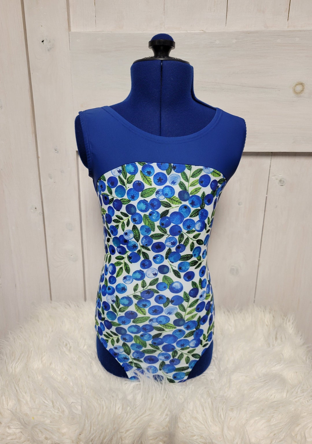 Blueberries Leotard With Peek-a-boo Hole in Back. Matching Doll Leo ...