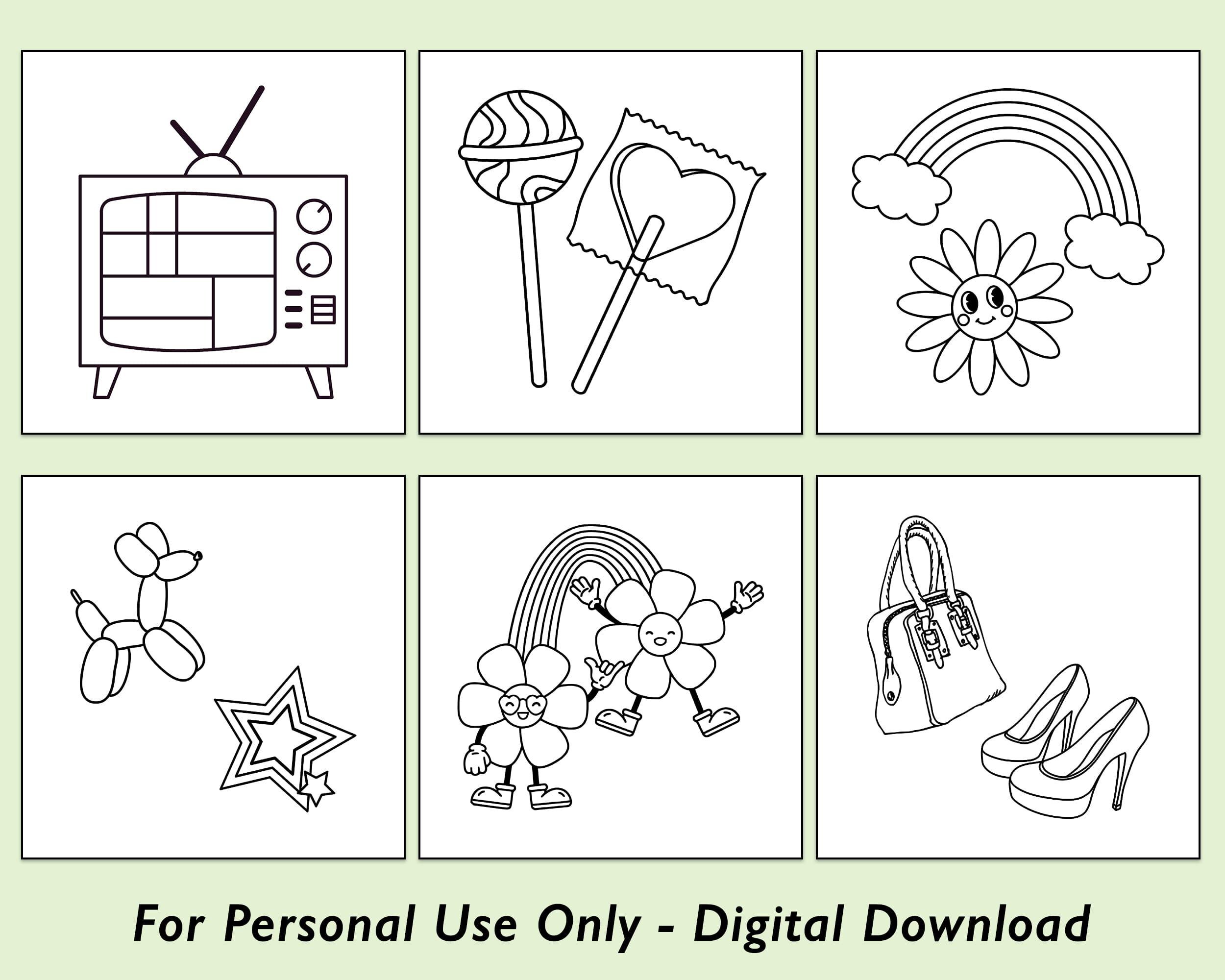 Groovy Vibes Bold and Easy Coloring Pages Boho Retro Designs for Adults ...