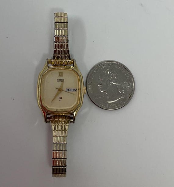 Vintage Seiko 8523-5079 Ladies Gold Tone Day-Date Wat… - Gem