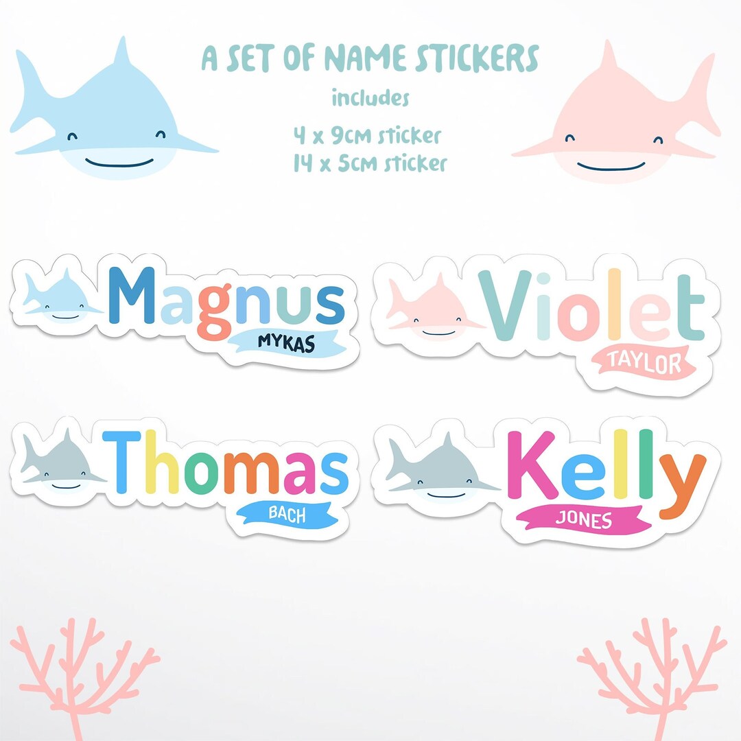 Personalized Sticker, Dishwasher Safe Washable Stickers, Kids Name ...