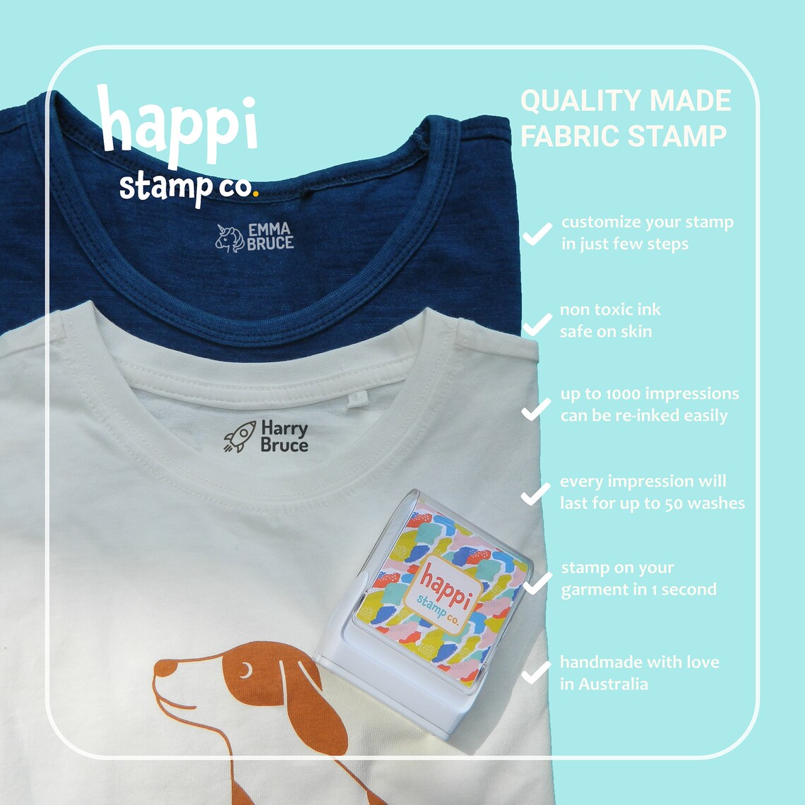 Clothing Stamp Name Stamp Fabric Stamp Custom Name Stamp - Etsy