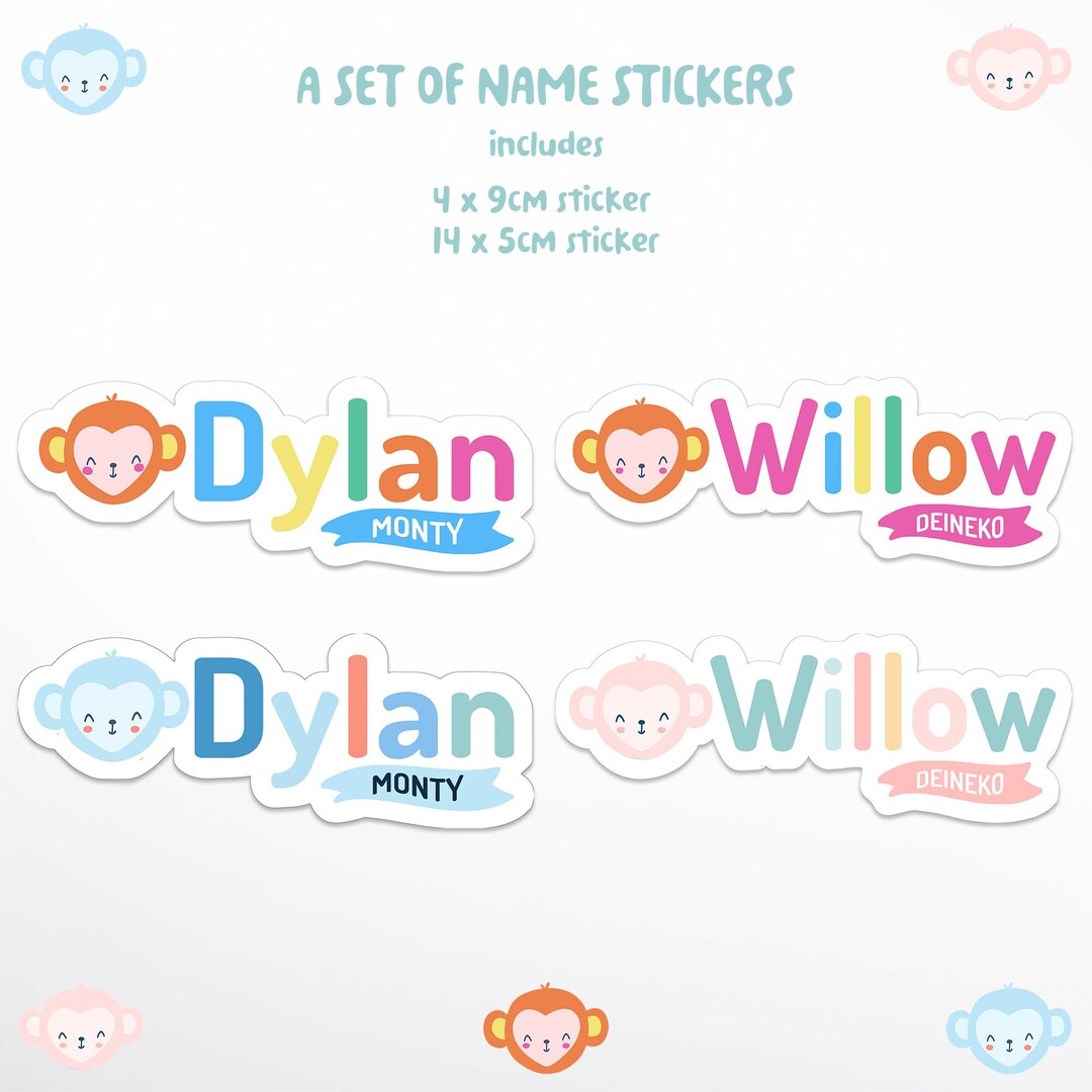 Kids Name Labels, Kids Name Sticker Labels, Name Stickers for Water ...
