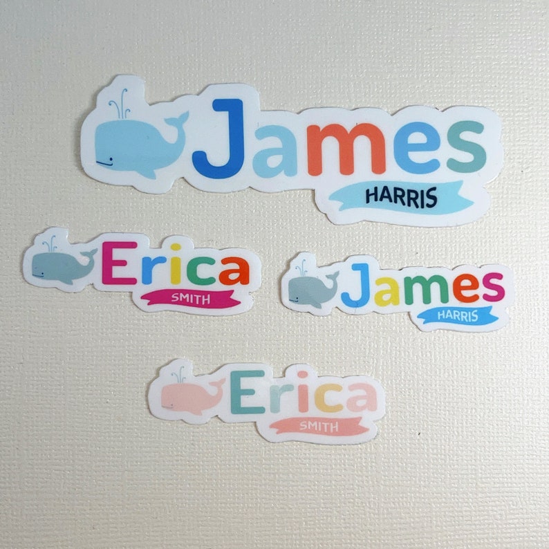 Personalised Kid's Name Sticker, Personalized Sticker, Dishwasher Safe ...