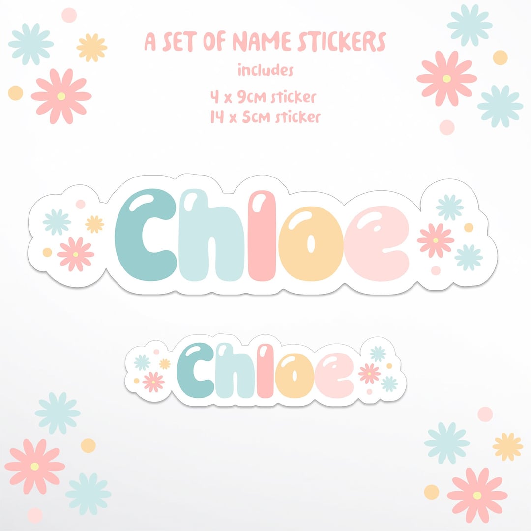 Kids Name Labels, Name Stickers for School, Die Cut Name Sticker ...