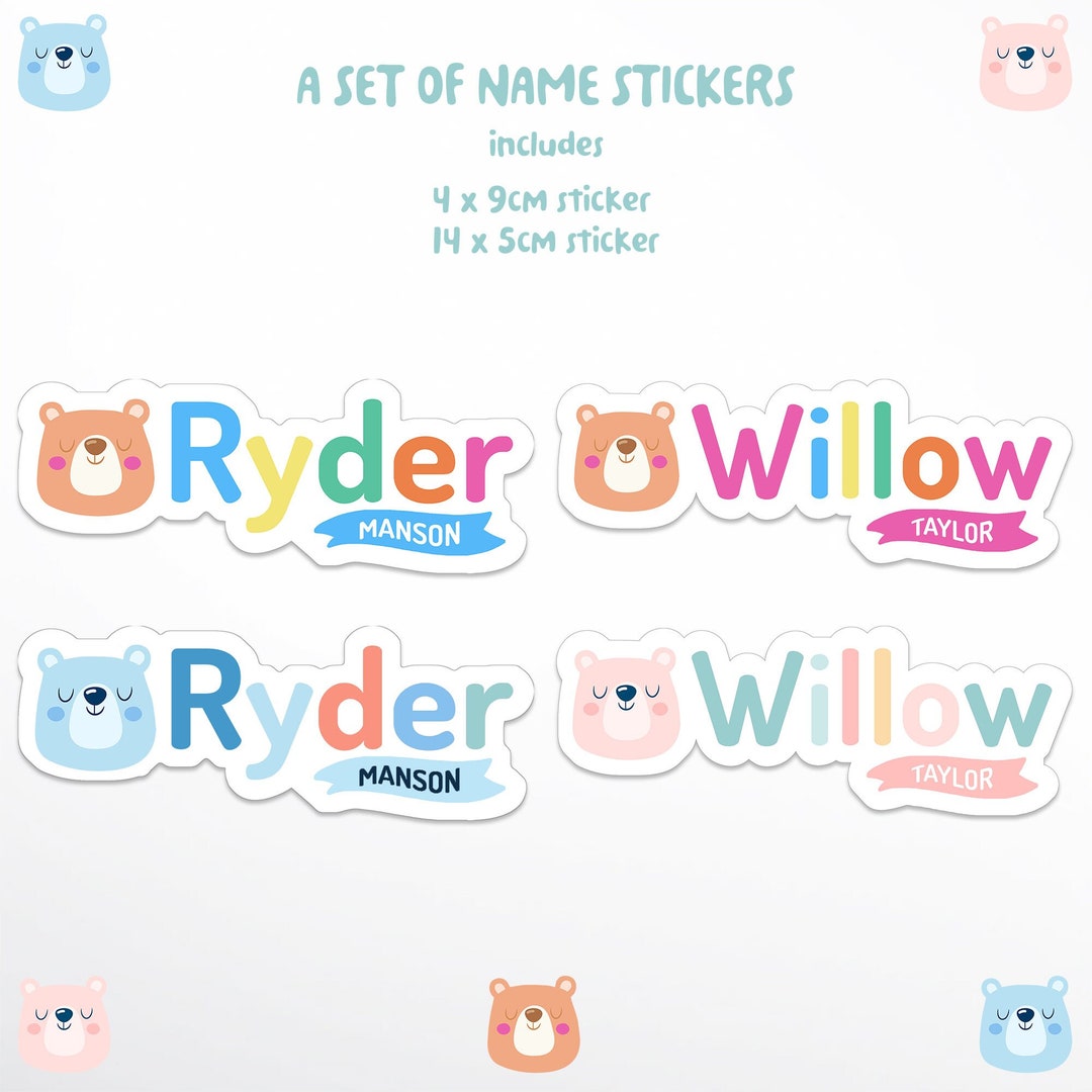 Name Stickers for Water Bottles, Name Stickers for School, Waterproof ...