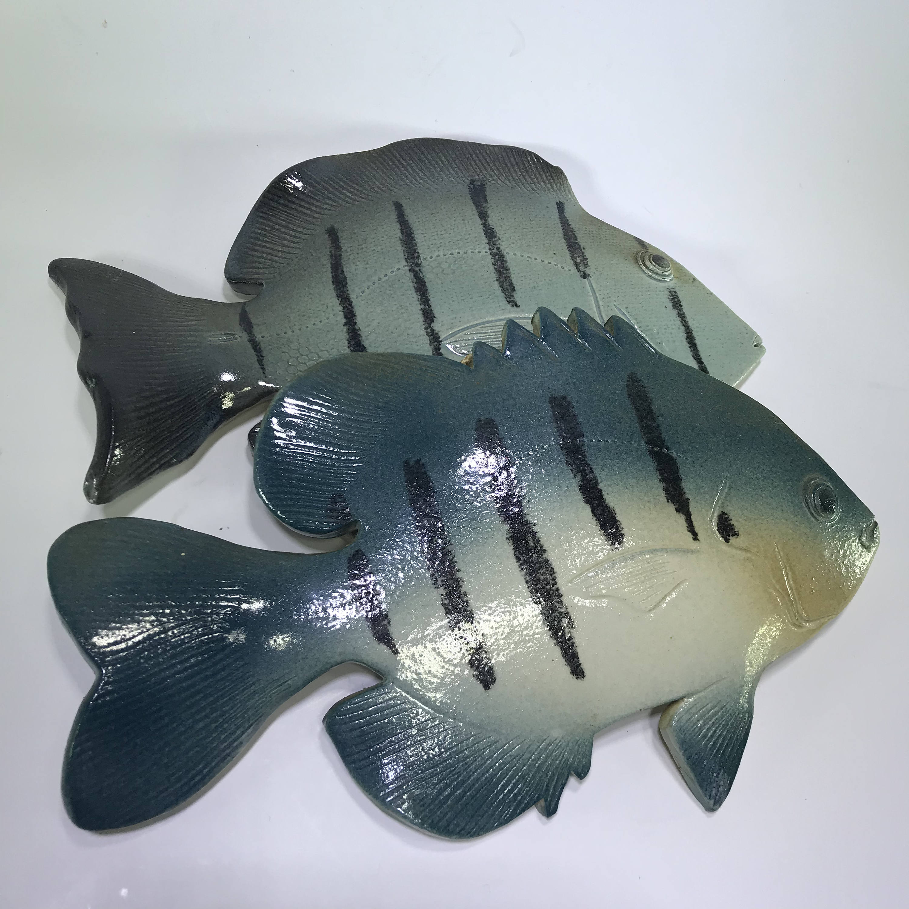 Pair Ceramic Fish Pottery Wall Decor Signed Art | Etsy