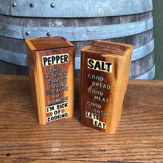 Giant S&P Shakers Gorgeous Wood Funny 70s Memes Dowel Joints | Etsy