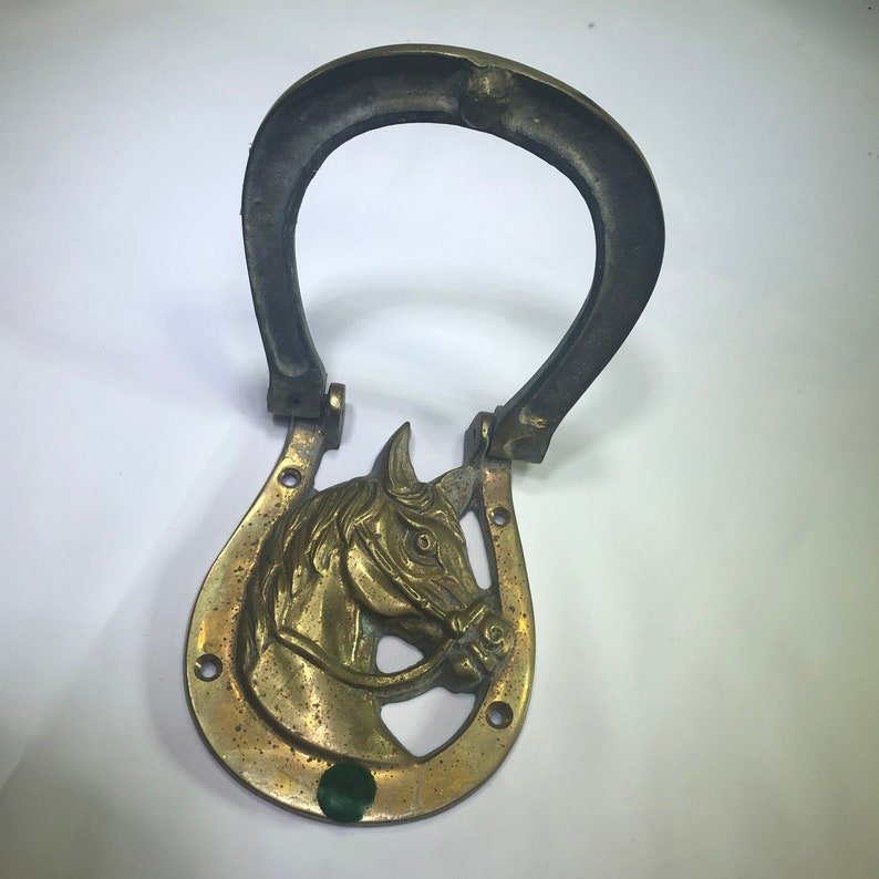 Door Knocker Solid Brass Horseshoe Equestrian Hardware - Etsy