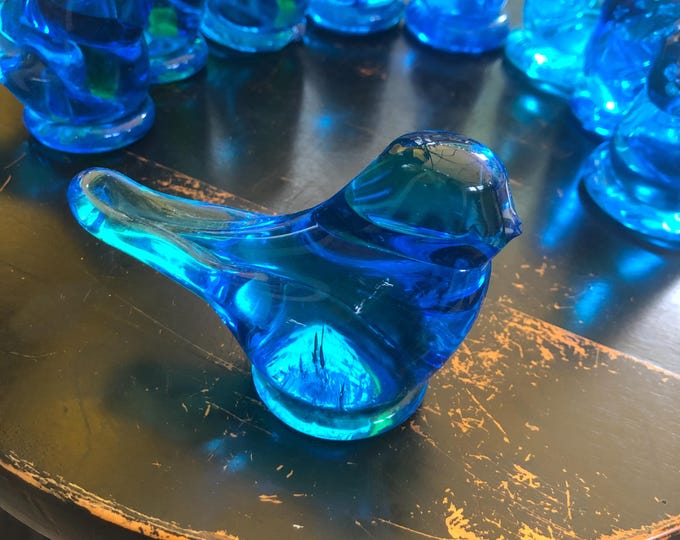 Bluebird of Happiness Glass Bird Figurine Vintage Collectible - Etsy