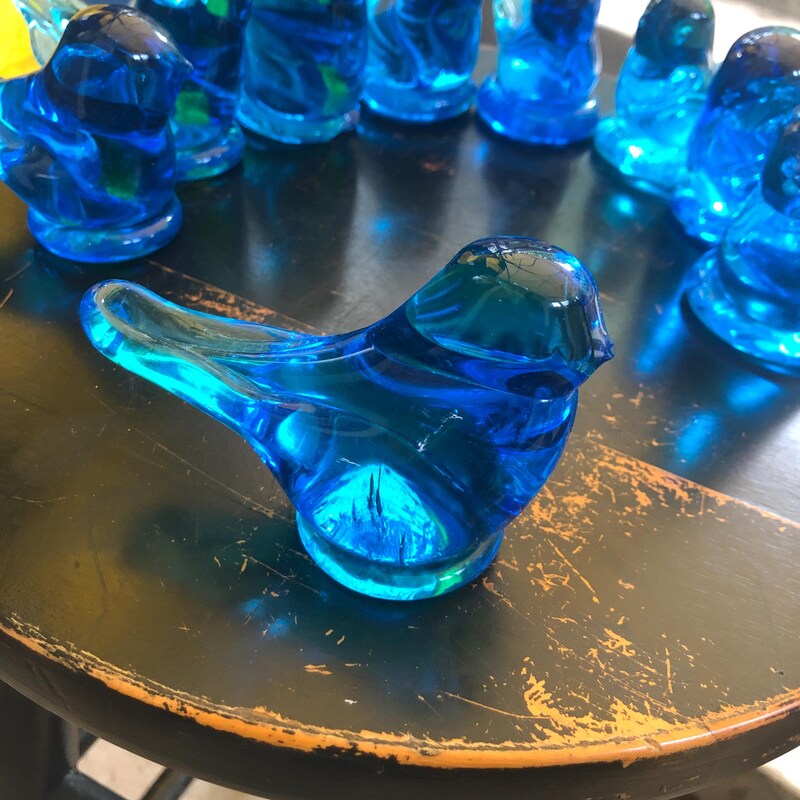 Blue Glass Bird - Etsy