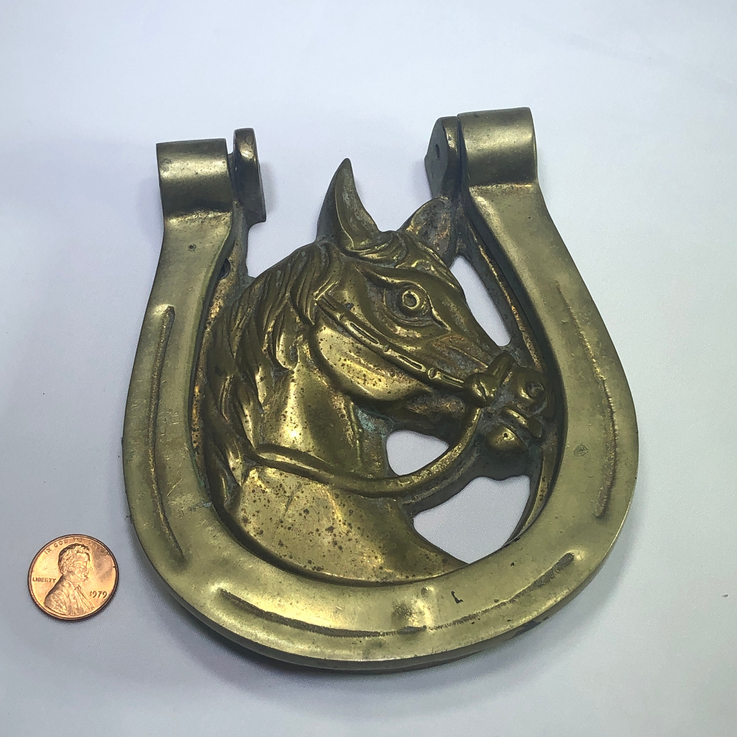 Door Knocker Solid Brass Horseshoe Equestrian Hardware - Etsy