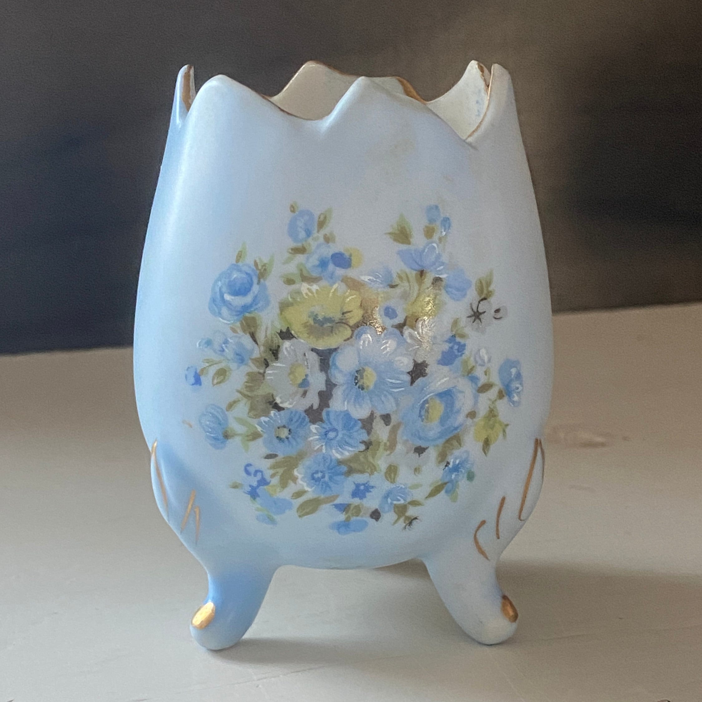 Ceramic "cracked Egg" Vases Hand-painted Floral and Gold Easter Decor ...