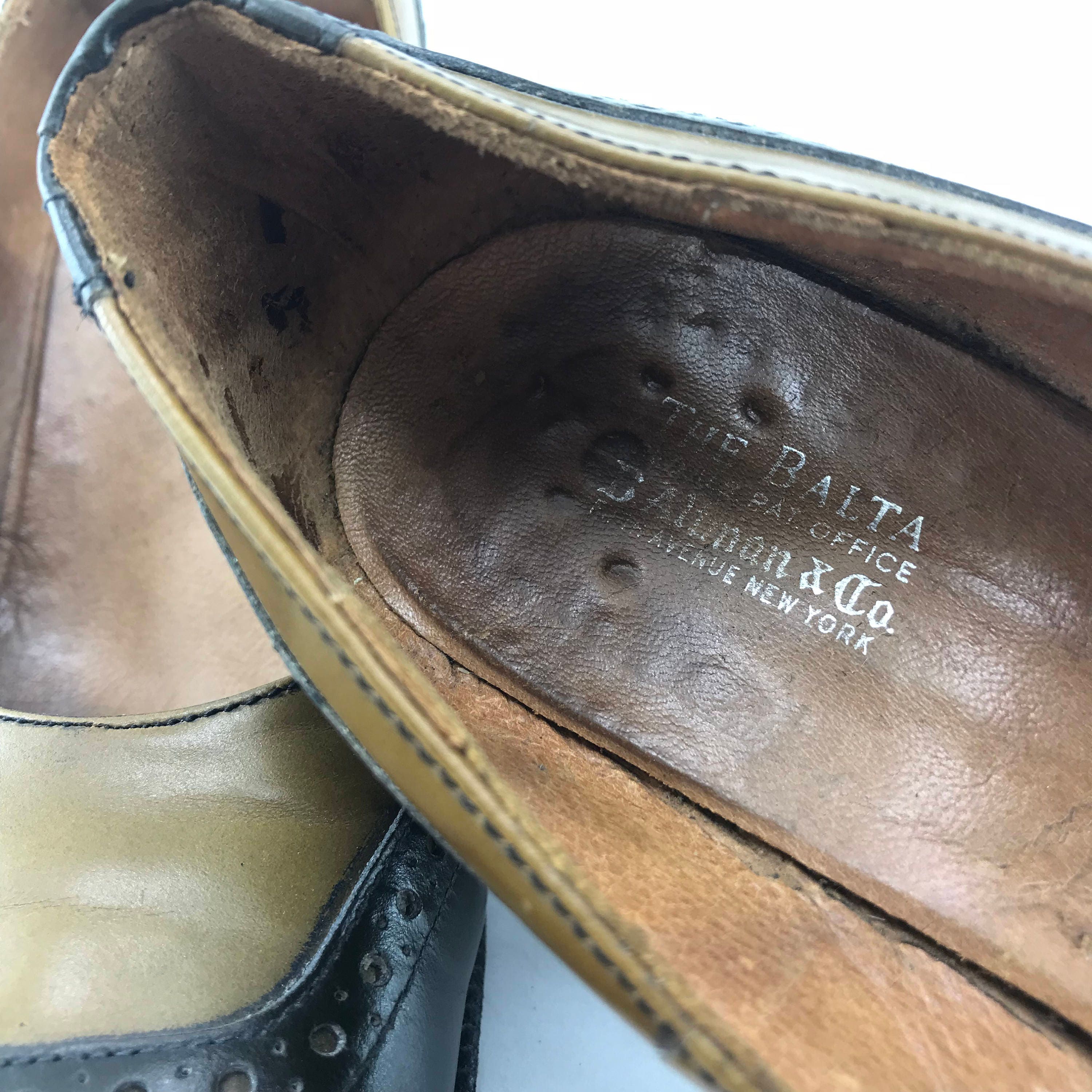 B. Altman Co the Balta Rare 1940s Leather Two-toned Oxford Shoes 7M - Etsy