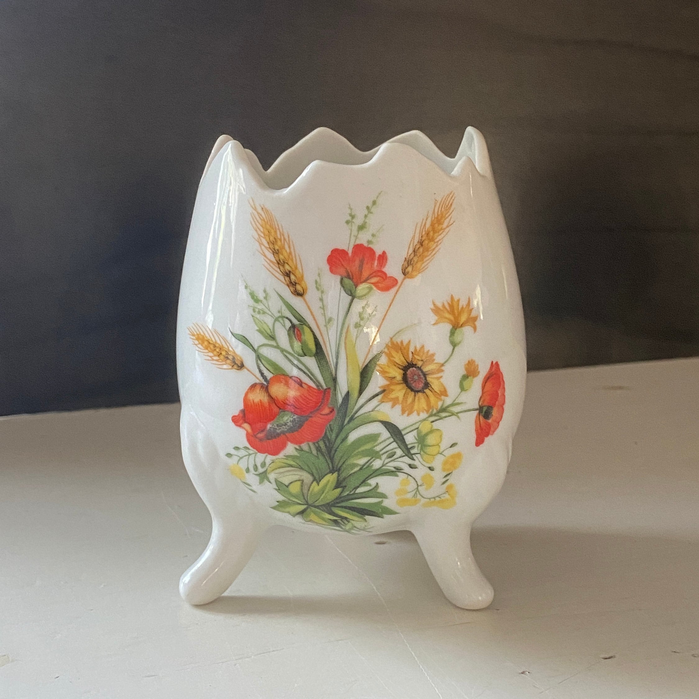 Ceramic "cracked Egg" Vases Hand-painted Floral and Gold Easter Decor ...