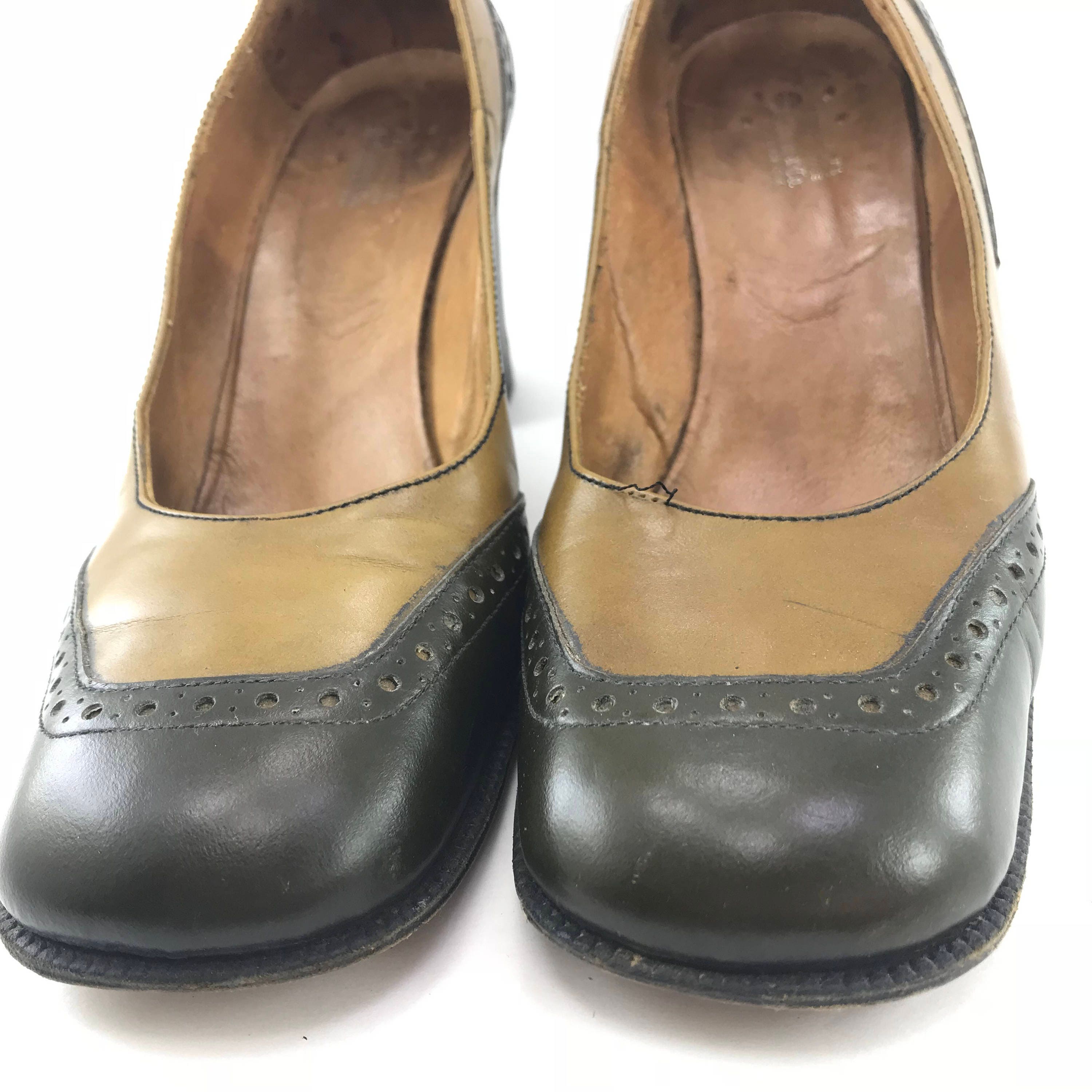 B. Altman Co The Balta Rare 1940s Leather Two-toned Oxford | Etsy