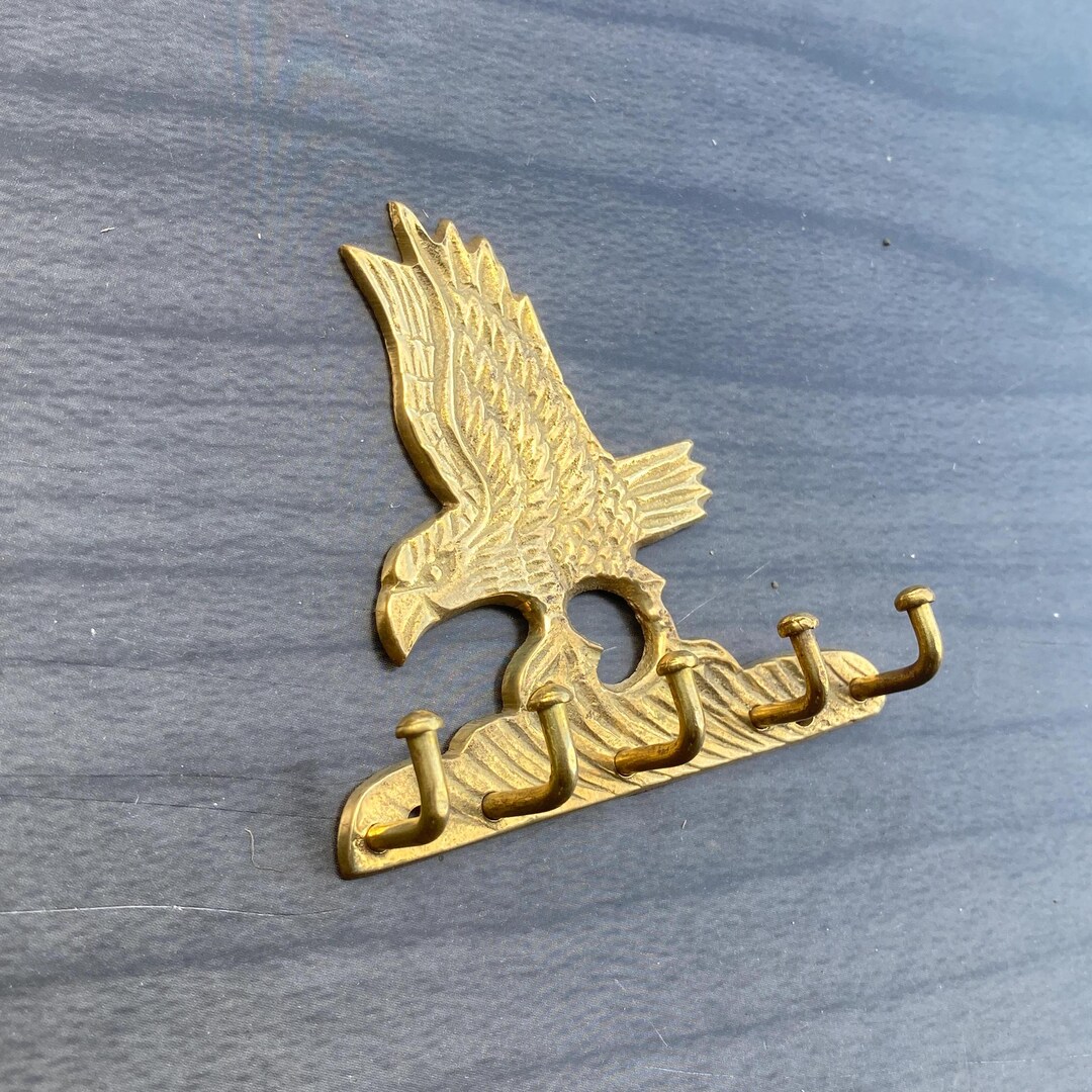 Key Holder American Bald Eagle Vintage Brass 5-hook Hanging Wall Key Storage - Etsy