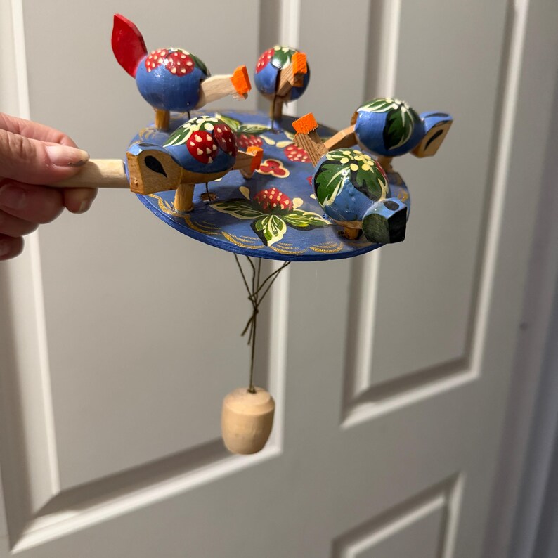 Vintage Wooden Pecking Chicken Folk Toy Russian Folk Art Classic ...