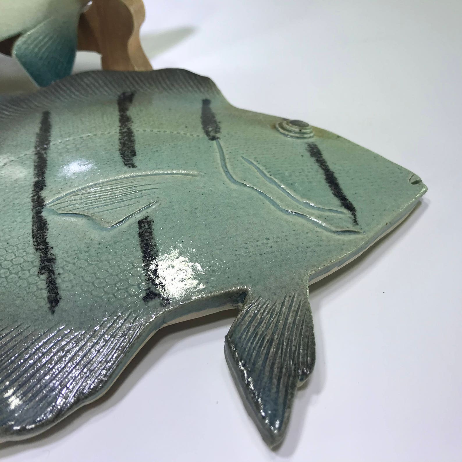 Pair Ceramic Fish Pottery Wall Decor Signed Art - Etsy