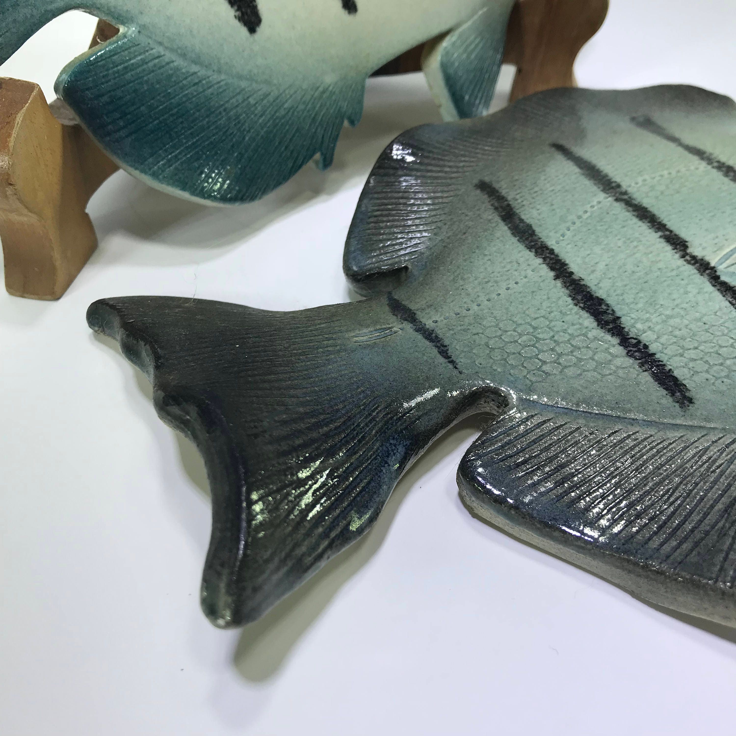 Pair Ceramic Fish Pottery Wall Decor Signed Art | Etsy
