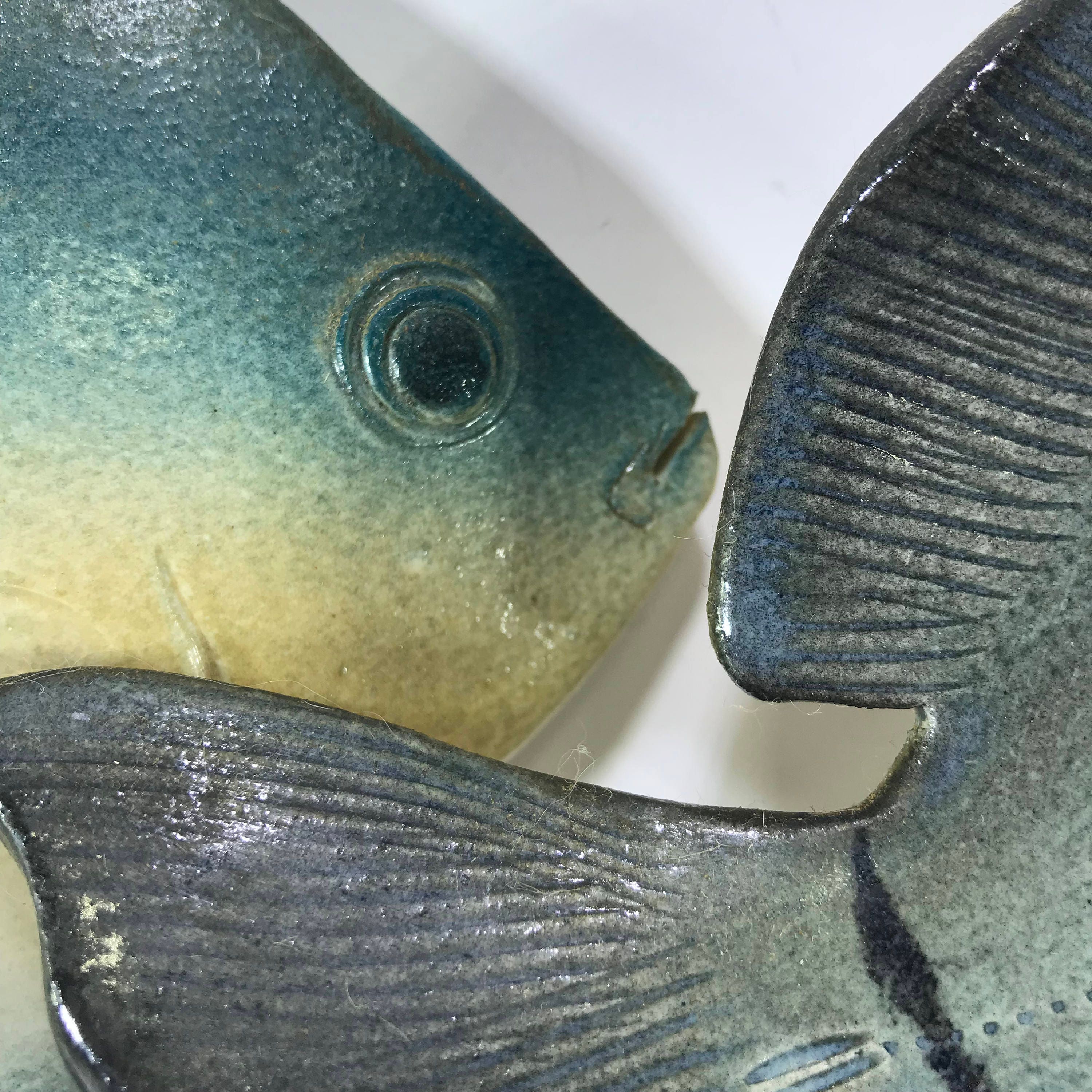 Pair Ceramic Fish Pottery Wall Decor Signed Art | Etsy